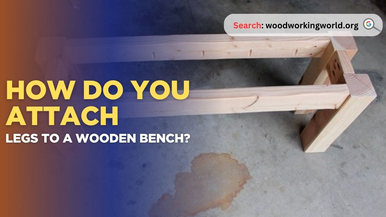 How do you attach legs to a wooden bench?