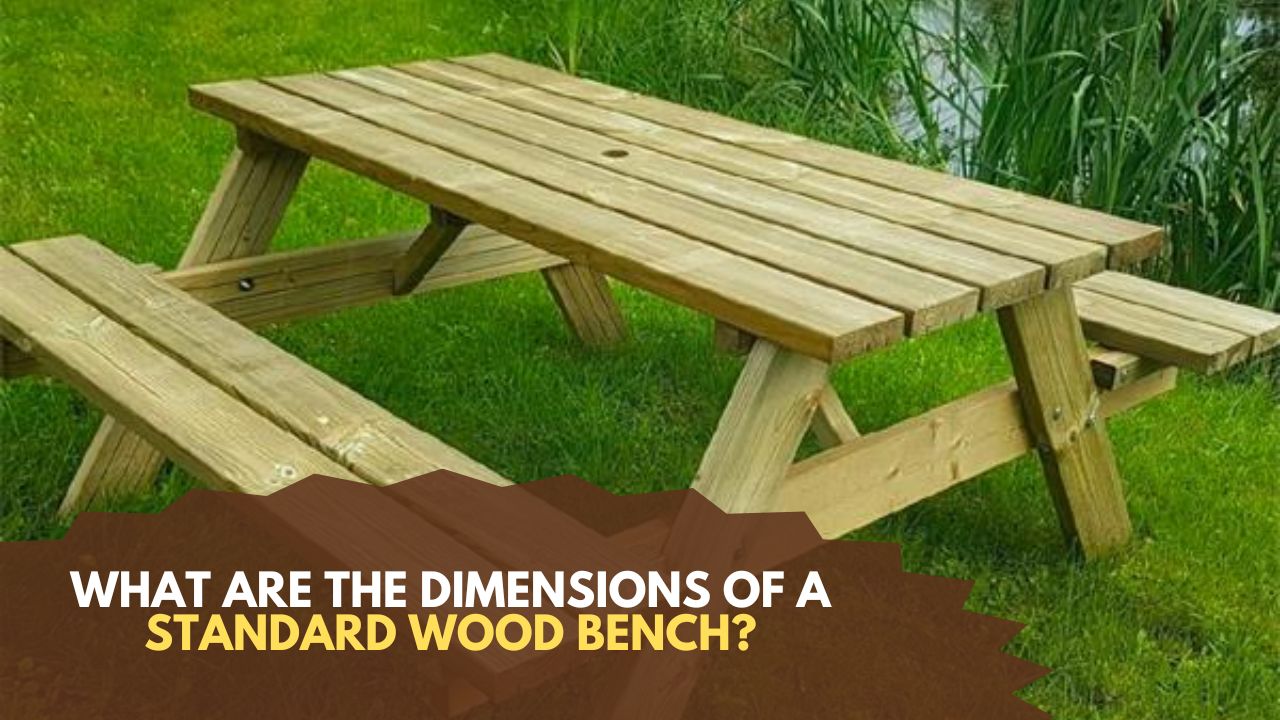 What are the dimensions of a standard wood bench?