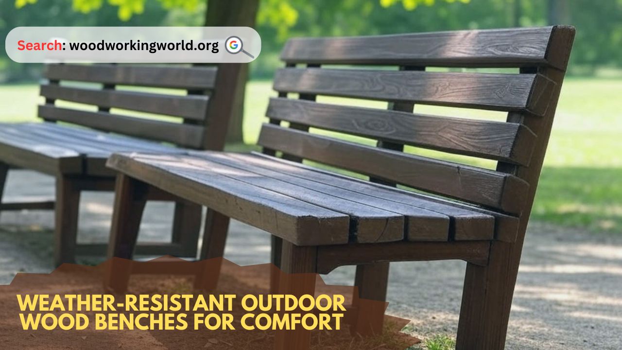 Weather-resistant outdoor wood benches for comfort